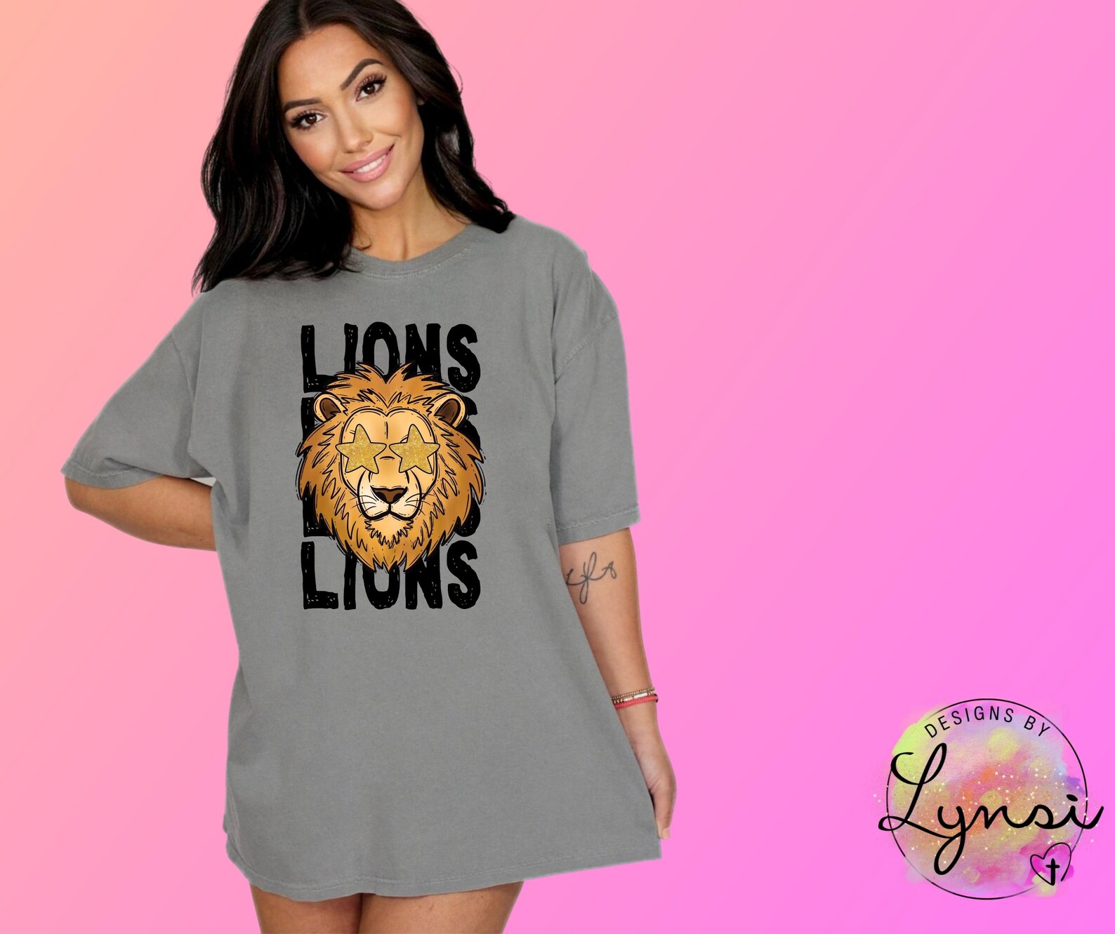 Lions Preppy Mascot PNG Digital Design - Lion Mascot - School Spirit ...