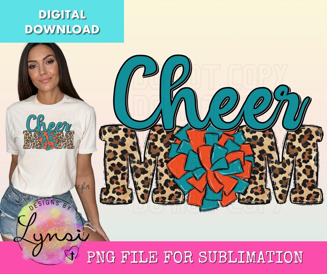 Cheer Mom PNG Digital Design - Cheer Sublimation Design - Leopard Cheer ...