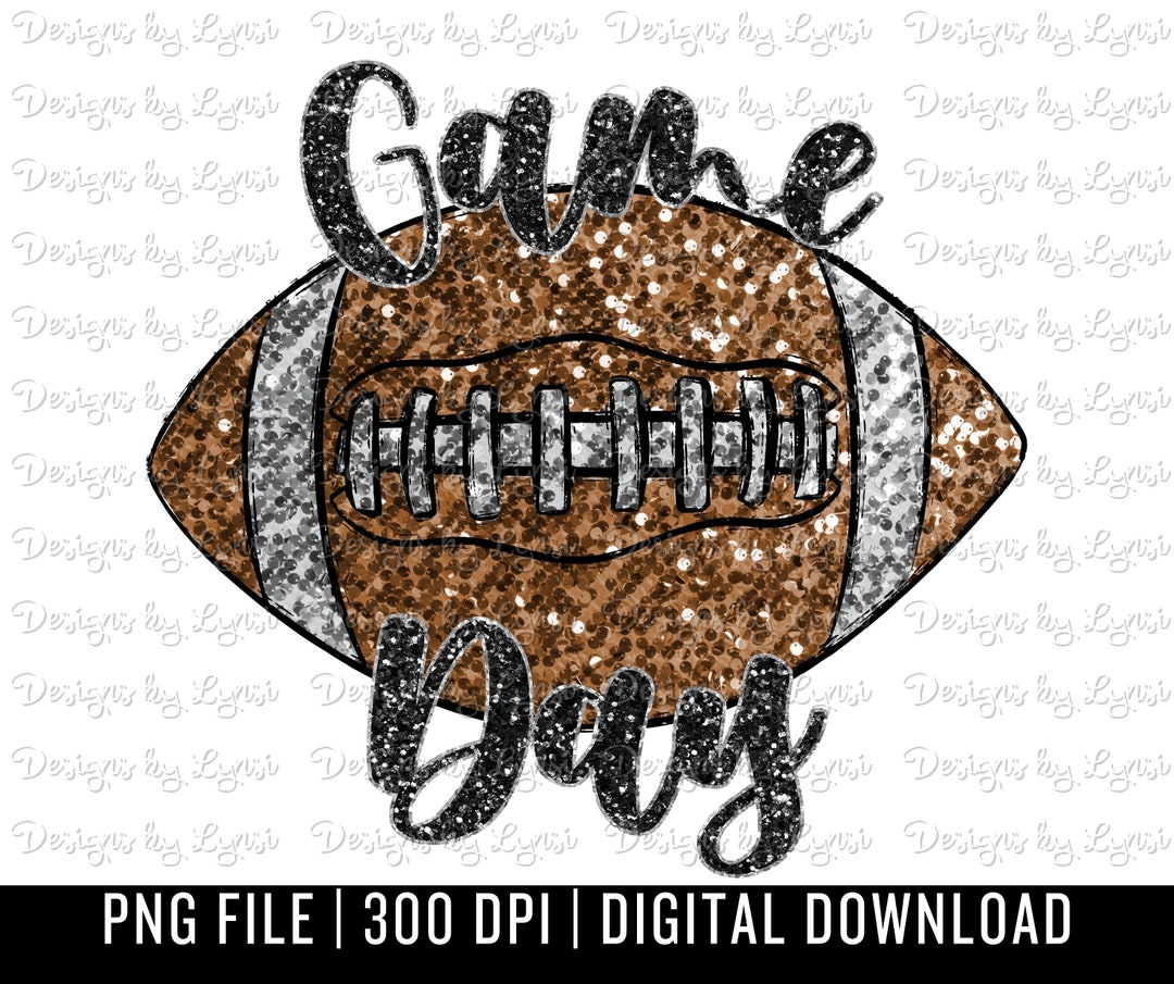 Game Day Sequin Football PNG Digital Design - Football Sublimation ...