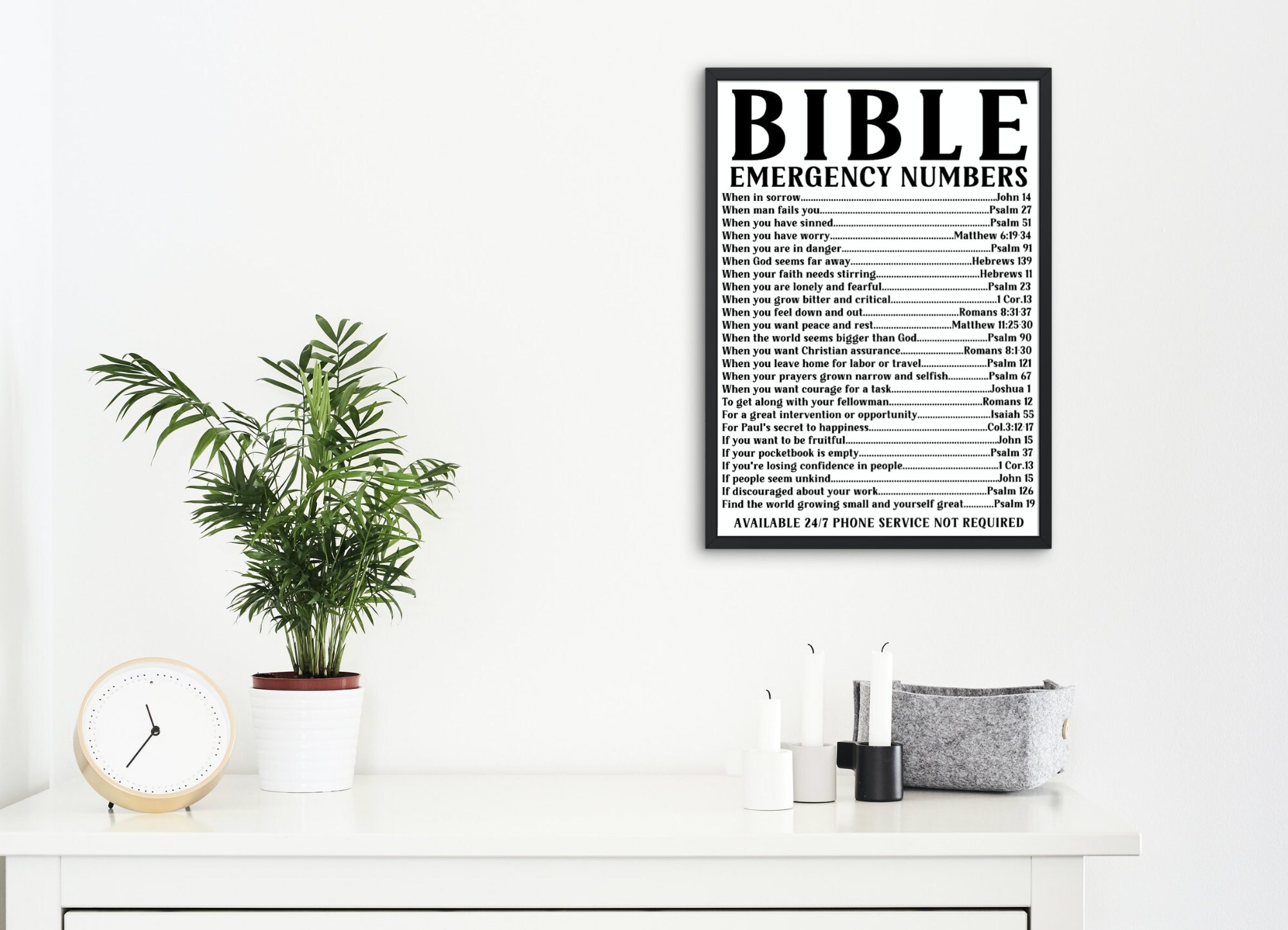 Bible Emergency Numbers PNG/SVG/JPEG Digital Design - Scripture ...