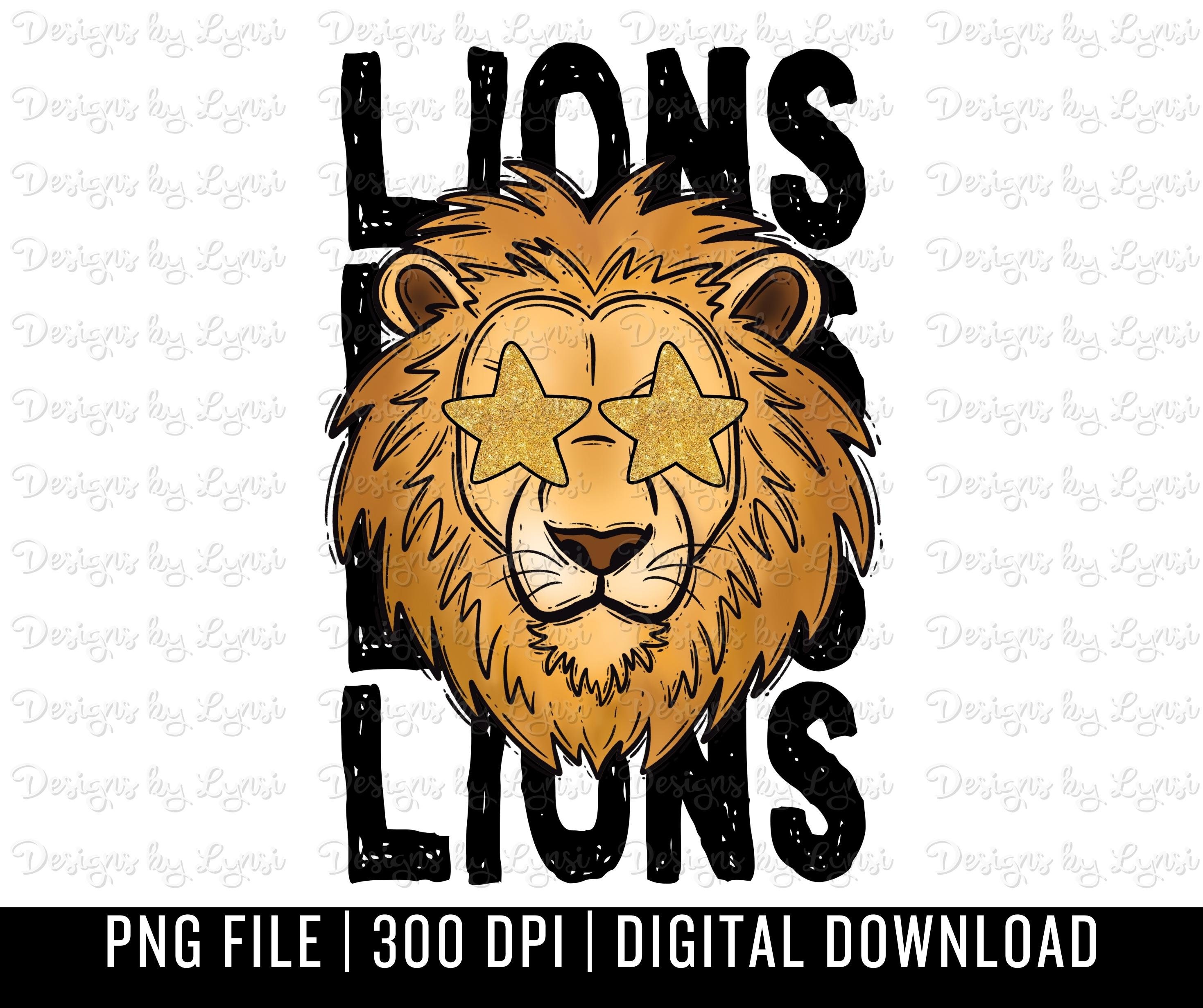 Lions Preppy Mascot PNG Digital Design - Lion Mascot - School Spirit ...