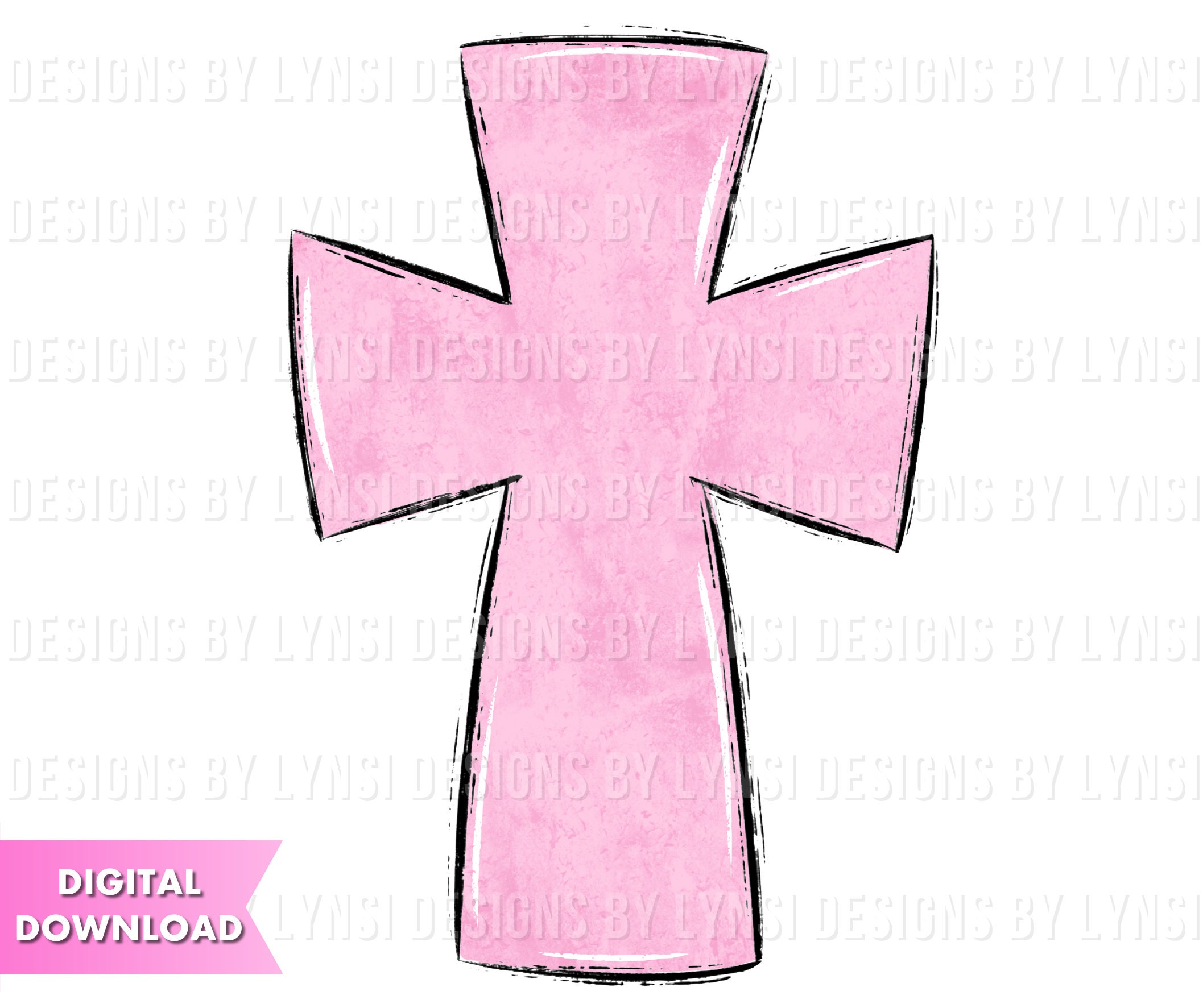 Pink Cross Clipart Pink Cross Clipart Etsy Canada