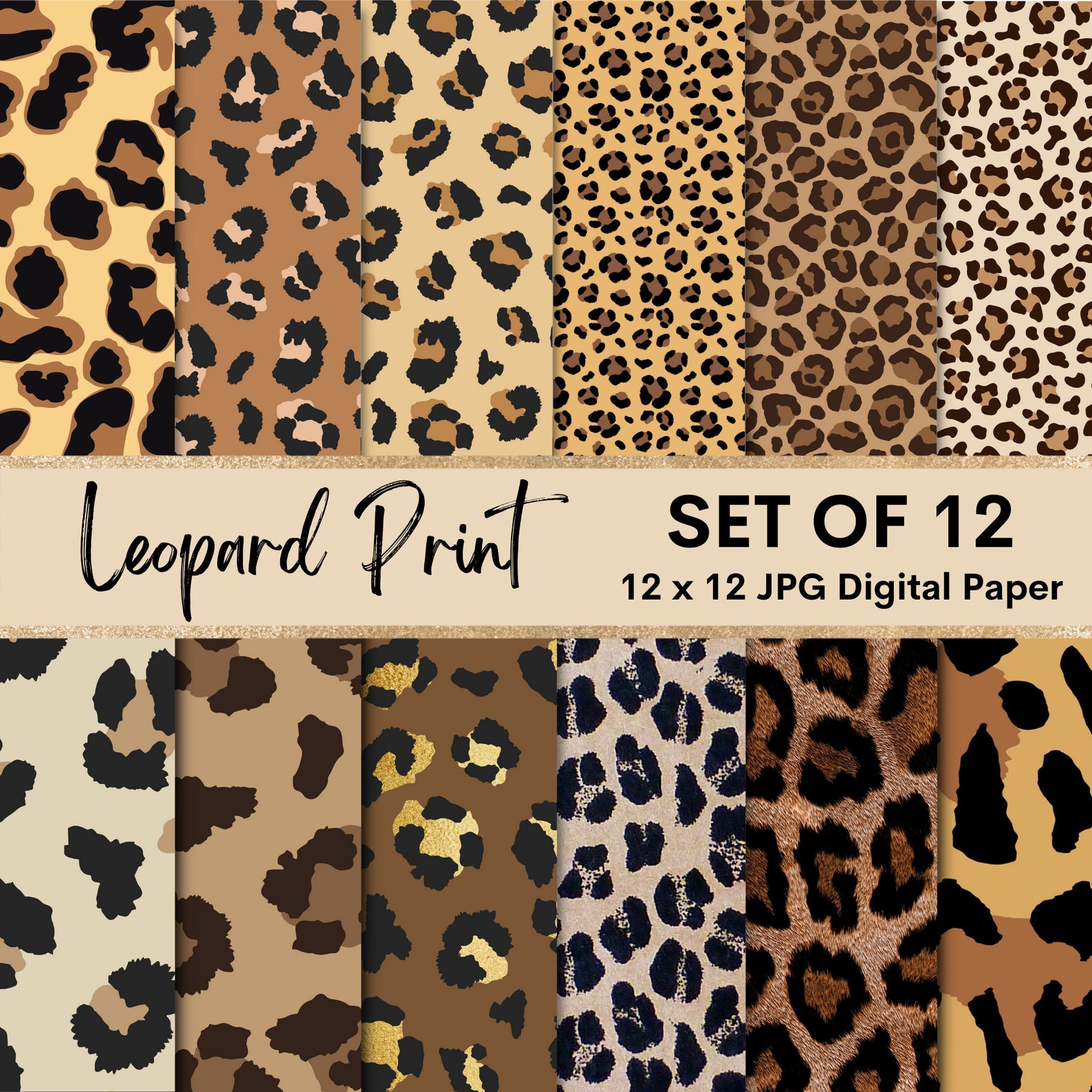 DIGITAL DOWNLOAD Leopard Print Digital Paper Scrapbook Paper - Etsy
