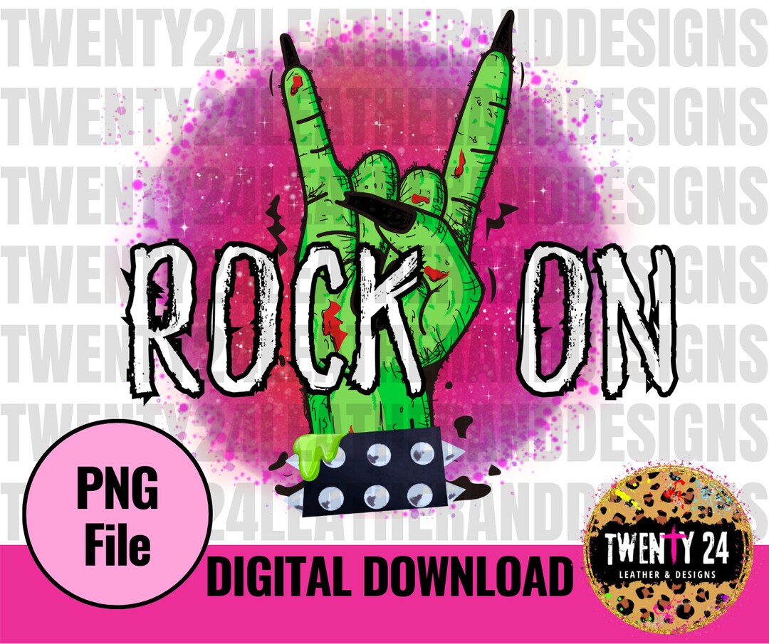 Rock on Zombie PNG Digital Download - Rock Hand - Sublimation Design ...