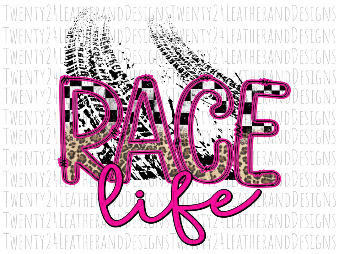 Race Life PNG File - Digital Download - Checker Flag Leopard Letters ...