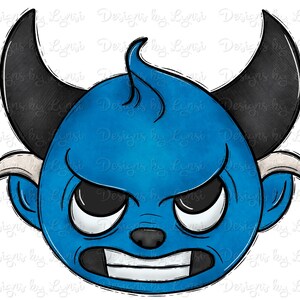 Blue Devils School Mascot Doodle Clipart PNG Digital Design Devils Hand ...