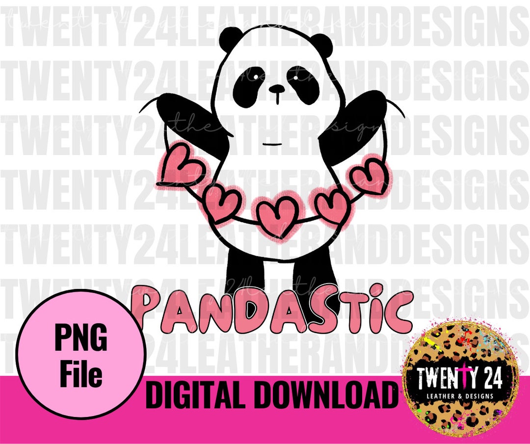 Valentine Panda PNG Digital Download - Sublimation Design - Valentine ...
