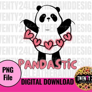 Valentine Panda PNG Digital Download Sublimation Design Valentine ...