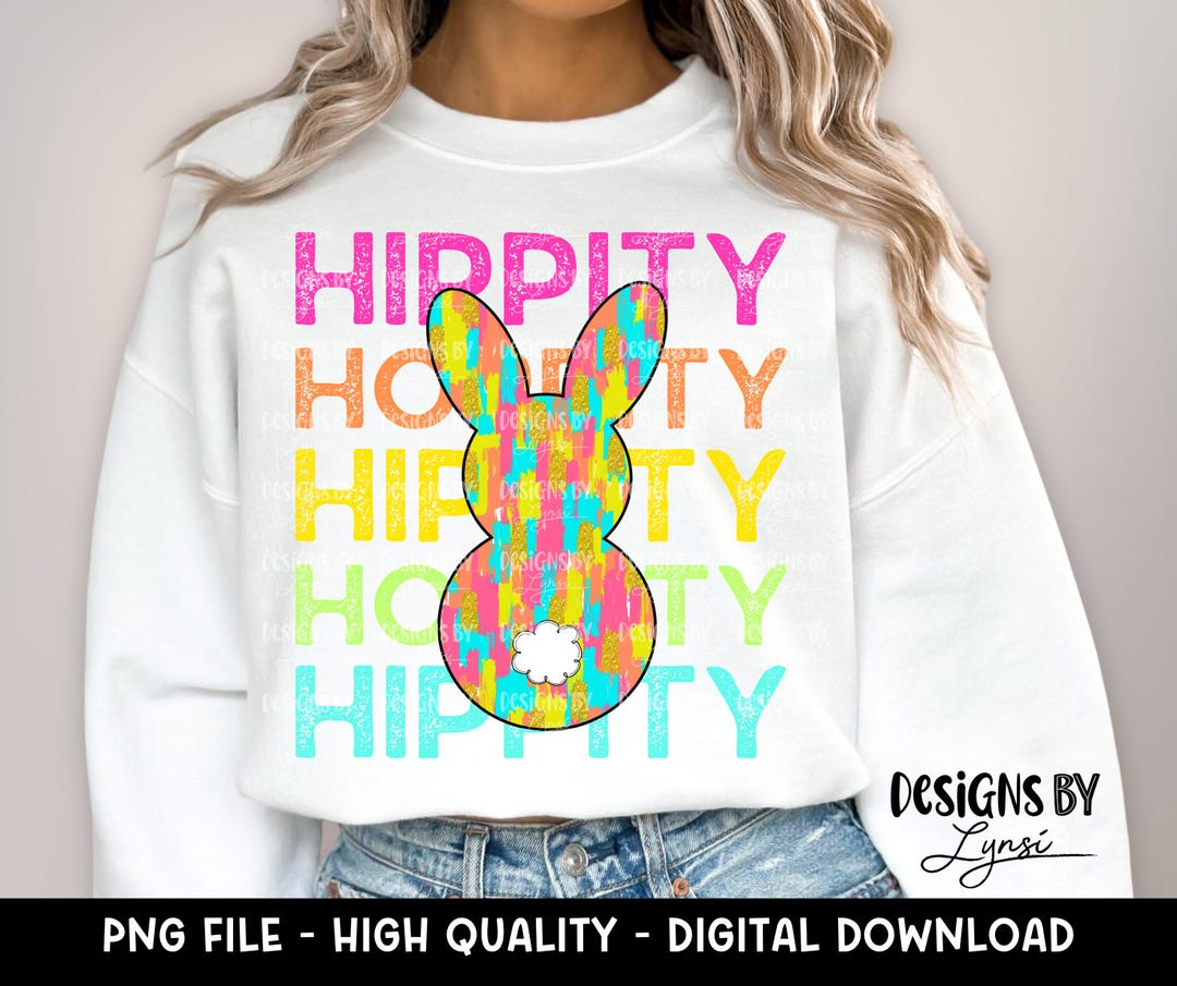 Hippity Hoppity Bunny PNG Digital Design - Easter Sublimation Design ...