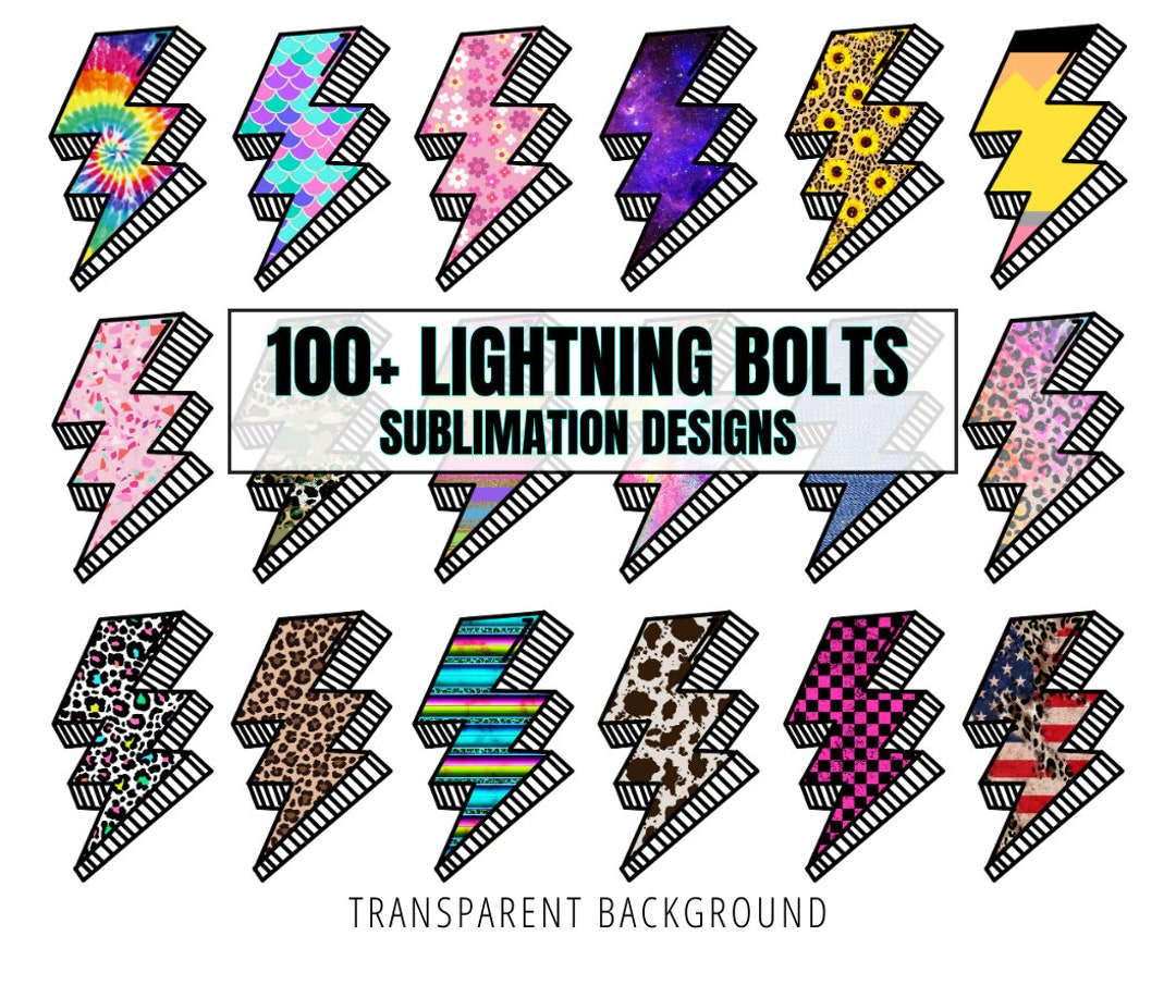100+ PNG Lightning Bolts Sublimation BUNDLE - Bolt Sublimation Design ...