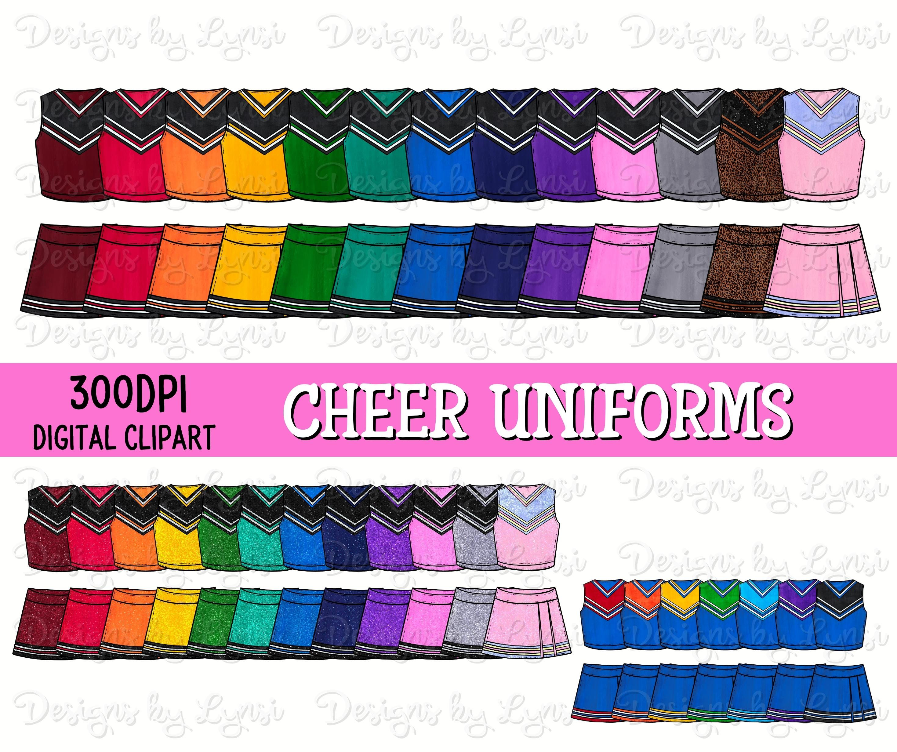 Cheer Uniforms Bundle - Doodle Clipart PNG Digital Design - Hand Drawn ...