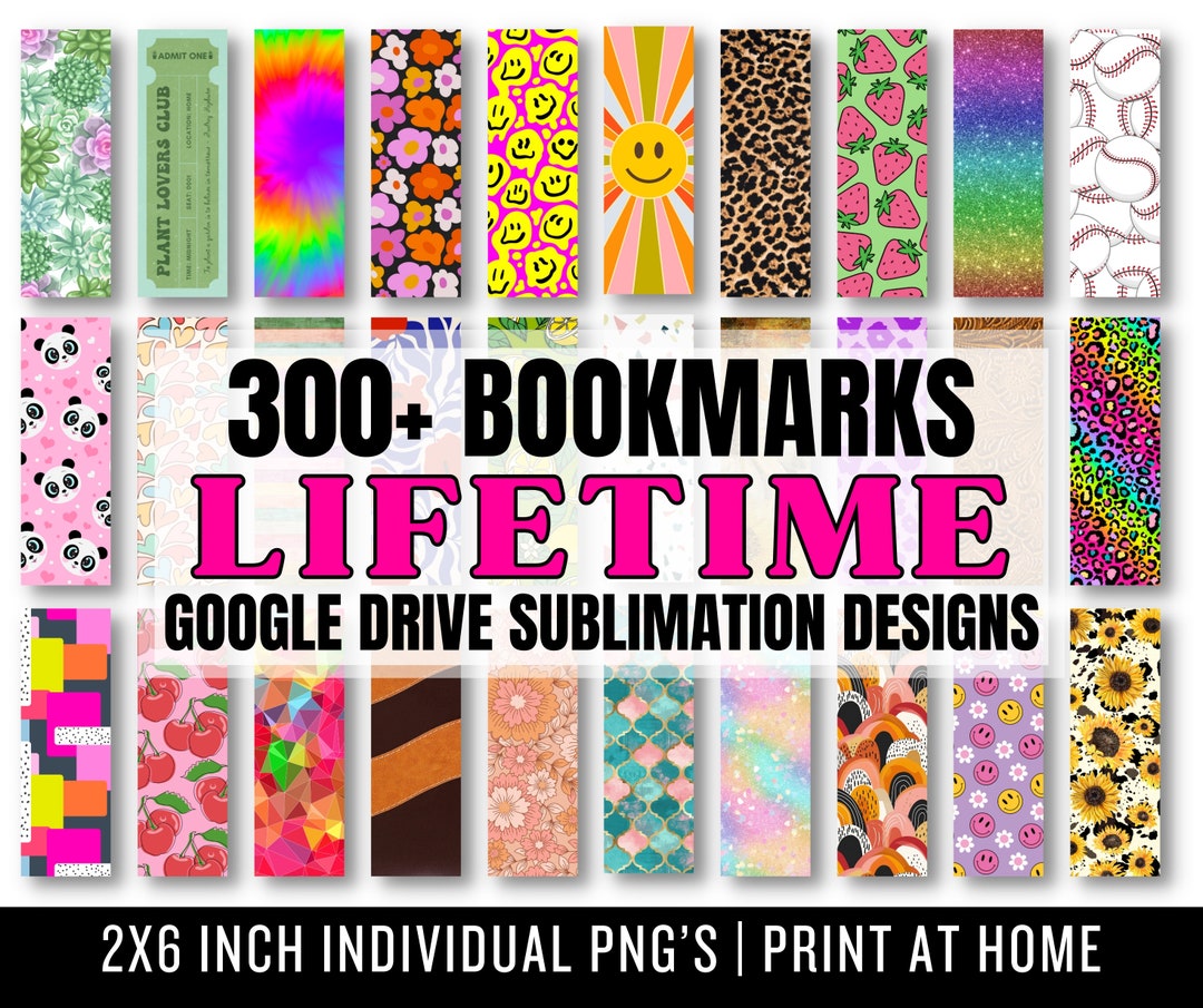 Lifetime Google Drive BOOKMARK Designs - 2x6 Inch Bookmarks PNG ...