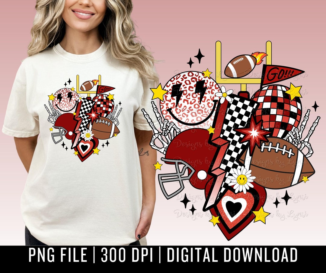 Retro Football PNG Digital Design Maroon Football Sublimation Football ...
