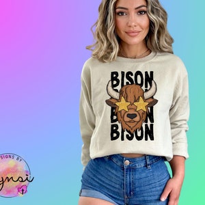 Bison Preppy Mascot PNG Digital Design - Bison Mascot - School Spirit ...