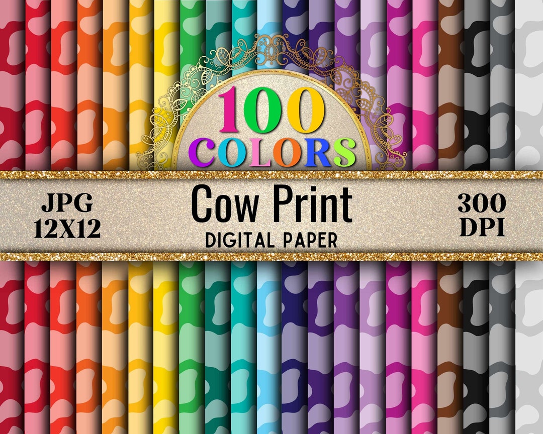 Cow Print Digital Paper JPG - Scrapbook Paper - Textured Paper ...