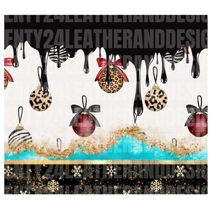 Leopard Christmas Ornaments Tumbler Design PNG - Sublimation Designs ...