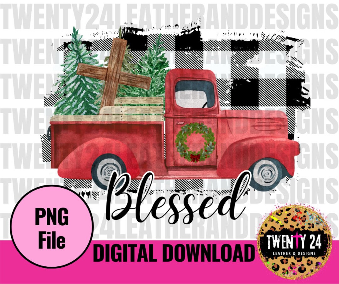 Christian Christmas Truck PNG Digital Download Cross Sublimation Design ...