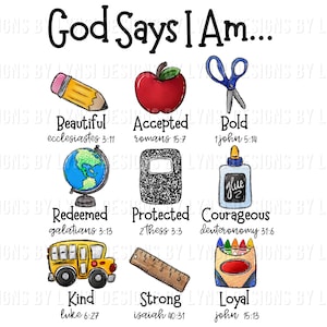 God Says I Am PNG Digital Design - Christian Sublimation Design - God ...