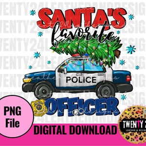 Santa's Favorite Officer PNG Digital Download - Sublimation Design ...