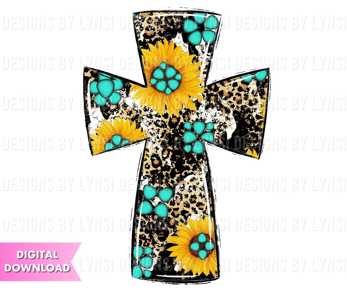 Western Cross Sublimation PNG Digital Download Hand Drawn - Etsy