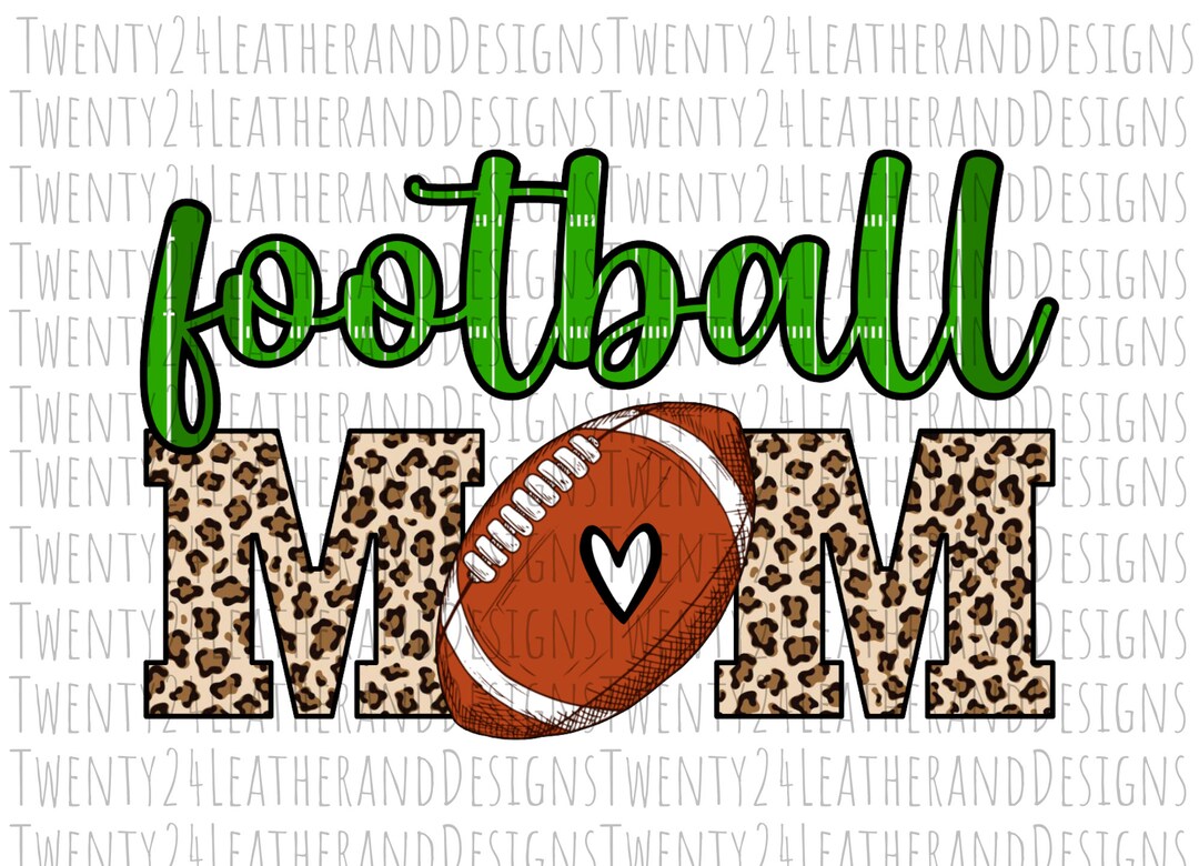Football Mom Leopard Print Sublimation - Sports Mom - PNG - Digital ...