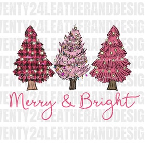 Merry and Bright PNG Digital Download - Sublimation Design - Christmas ...