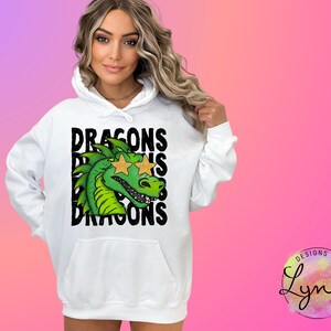 Dragons Preppy Mascot PNG Digital Design - Green Dragon Mascot - School ...
