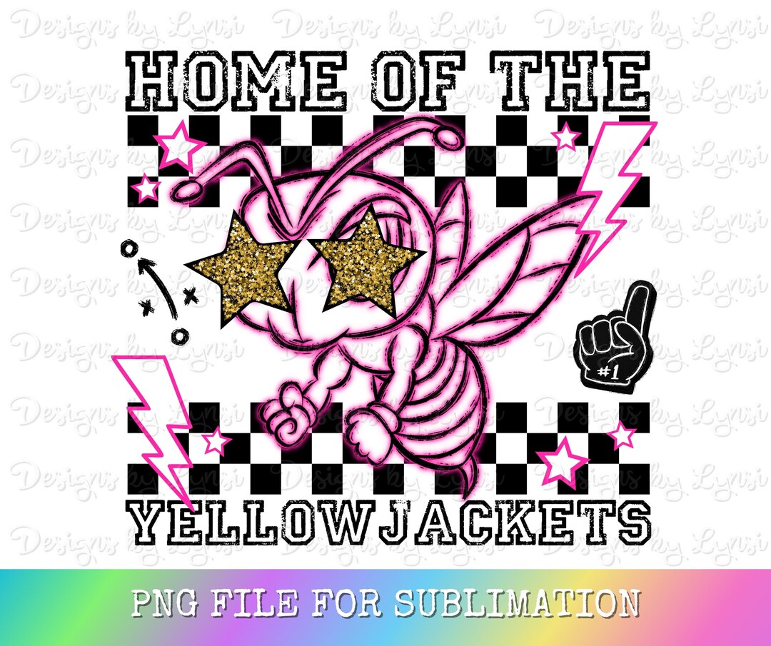 Yellowjackets Preppy Mascot PNG Digital Design - Checkered Mascot ...