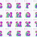 Retro Alphabet Uppercase Letters & Numbers - PNG Digital Download ...