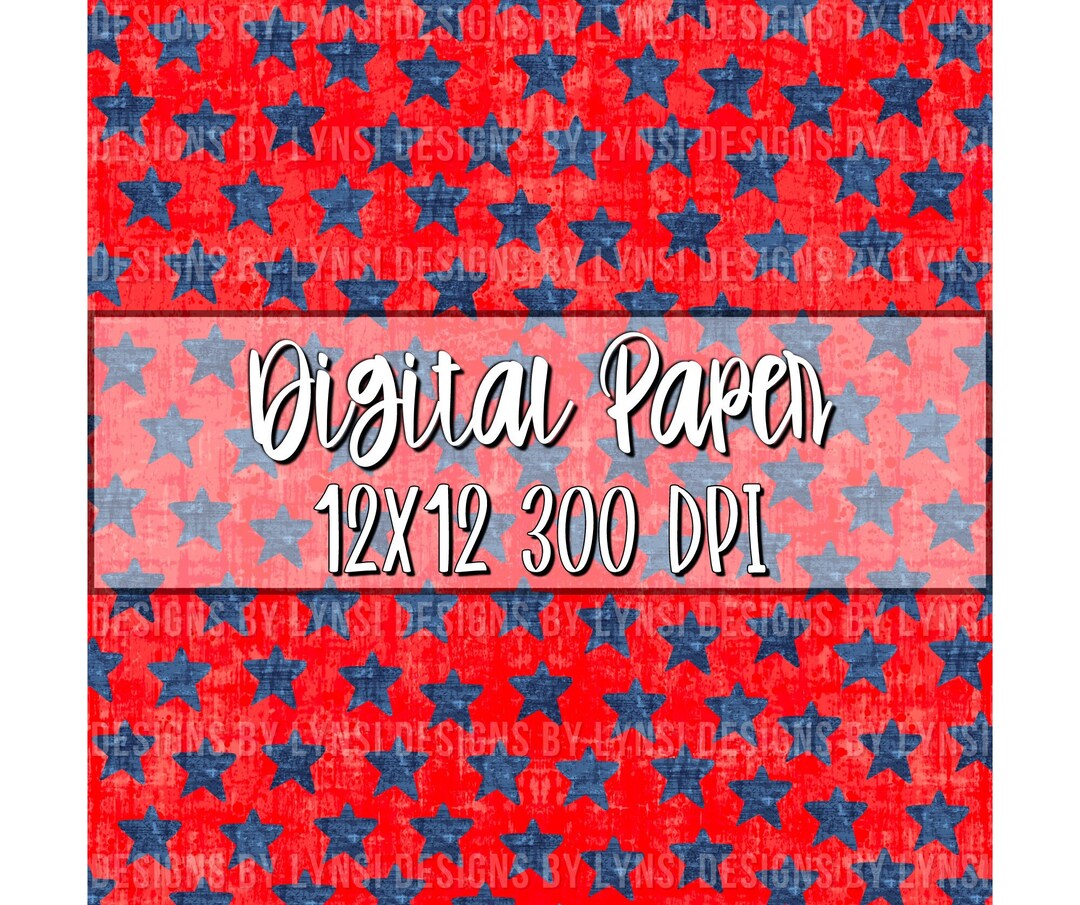 Patriotic Digital Paper JPG - Scrapbook Paper - USA Stars Background ...
