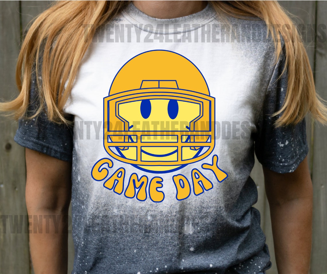 Game Day Smiley Face PNG Sublimation Design - Football Smiley Face ...