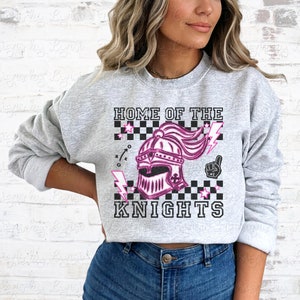 Knights Preppy Mascot PNG Digital Design Checkered Mascot School Spirit ...
