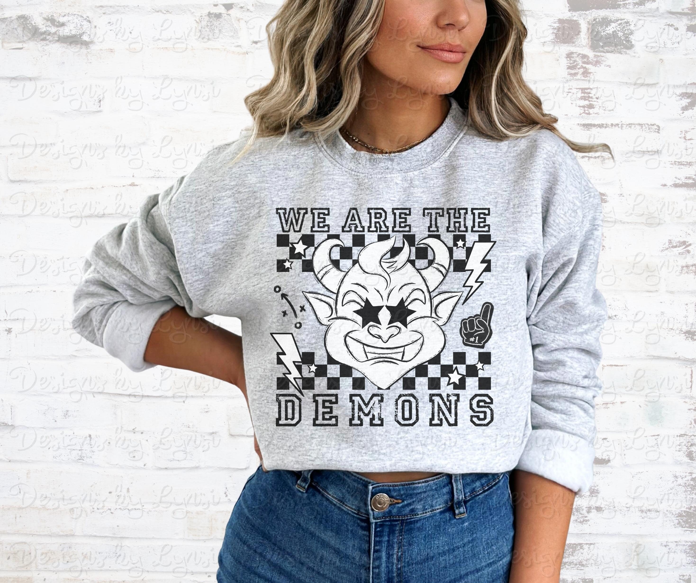 Demons Preppy Mascot PNG Digital Design - Checkered Mascot - School ...