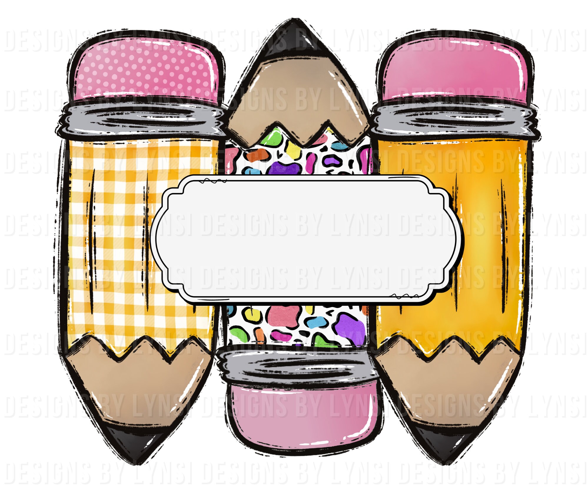 Pencils PNG Digital Design - Pencil Sublimation Design - School Clipart ...