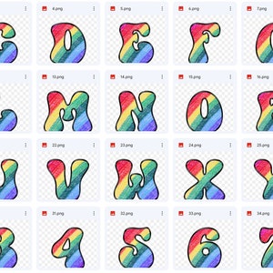 Retro Alphabet Uppercase Letters & Numbers - PNG Digital Download ...