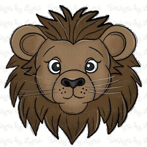 Lion School Mascot - Doodle Clipart PNG Digital Design - Lion Hand ...