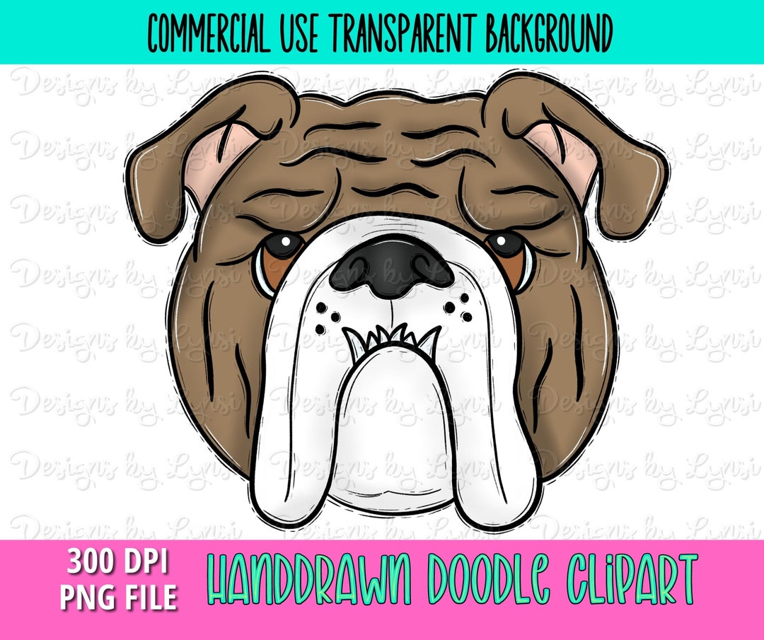 Bulldog School Mascot - Doodle Clipart PNG Digital Design - Bulldog ...