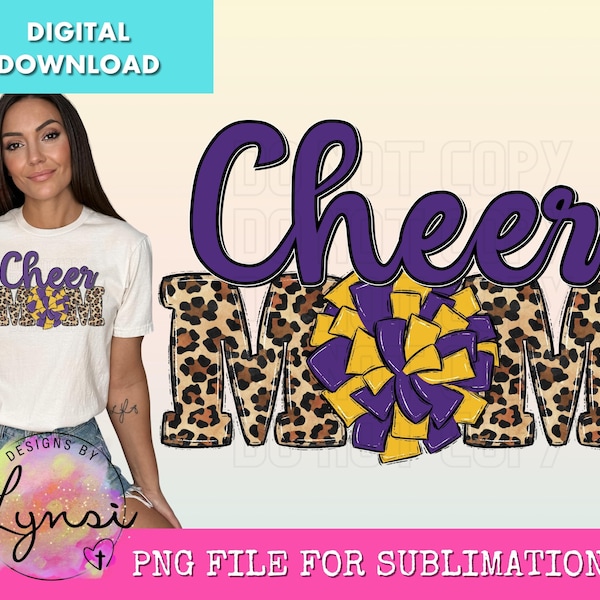 Purple and Gold Cheer Mom Png - Etsy