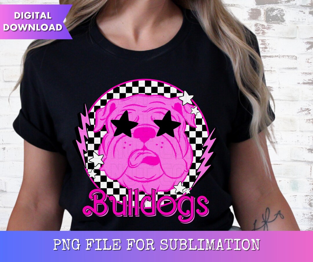Bulldogs Glitter Preppy Mascot PNG Digital Design Checkered Mascot ...