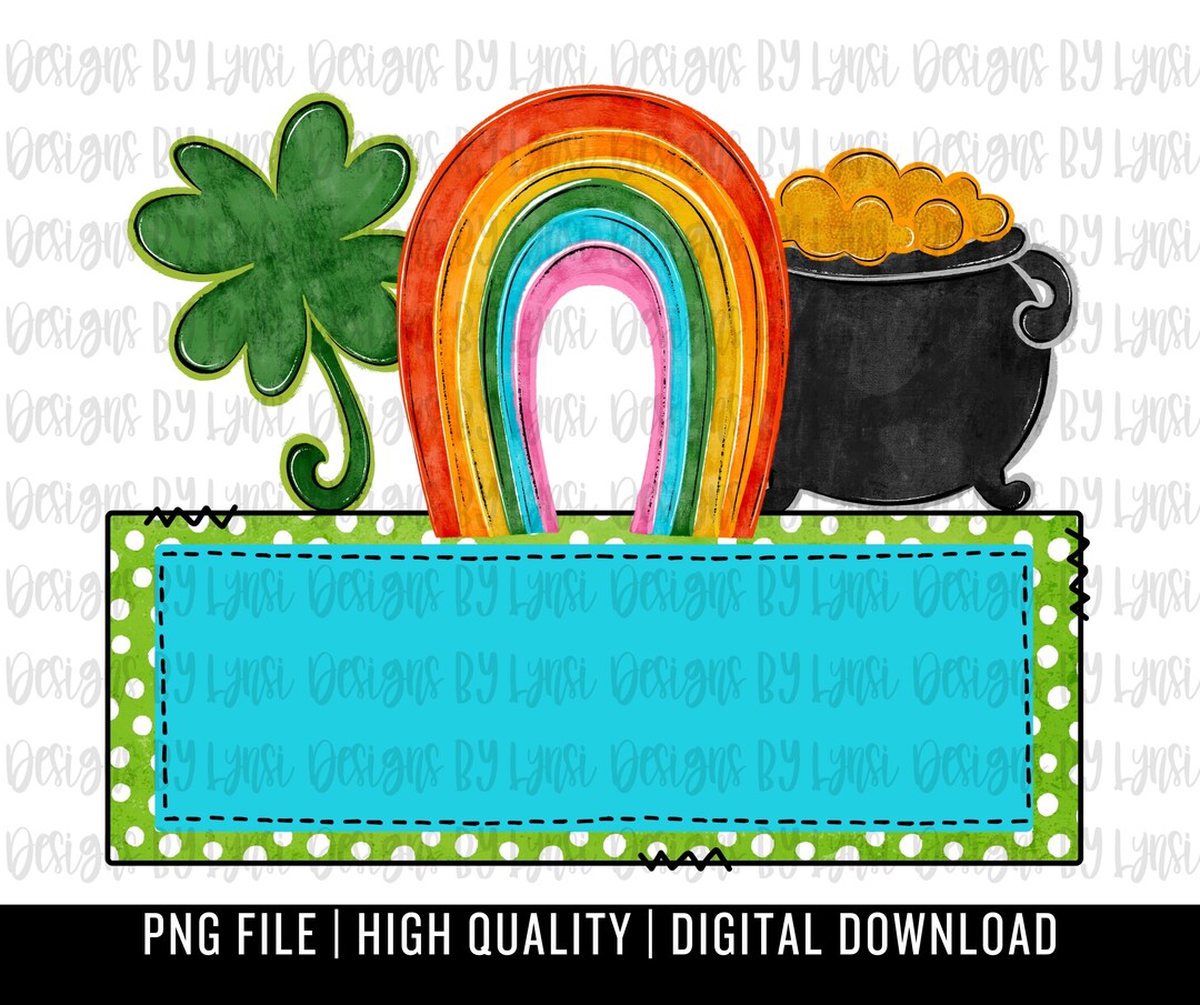 St. Patrick's Day Name Plate PNG Digital Design - Shamrock Sublimation ...