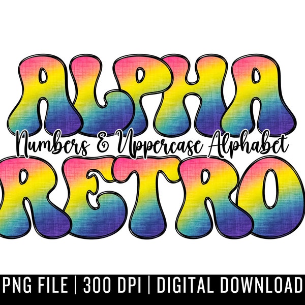 Rainbow Alpha Font - Etsy