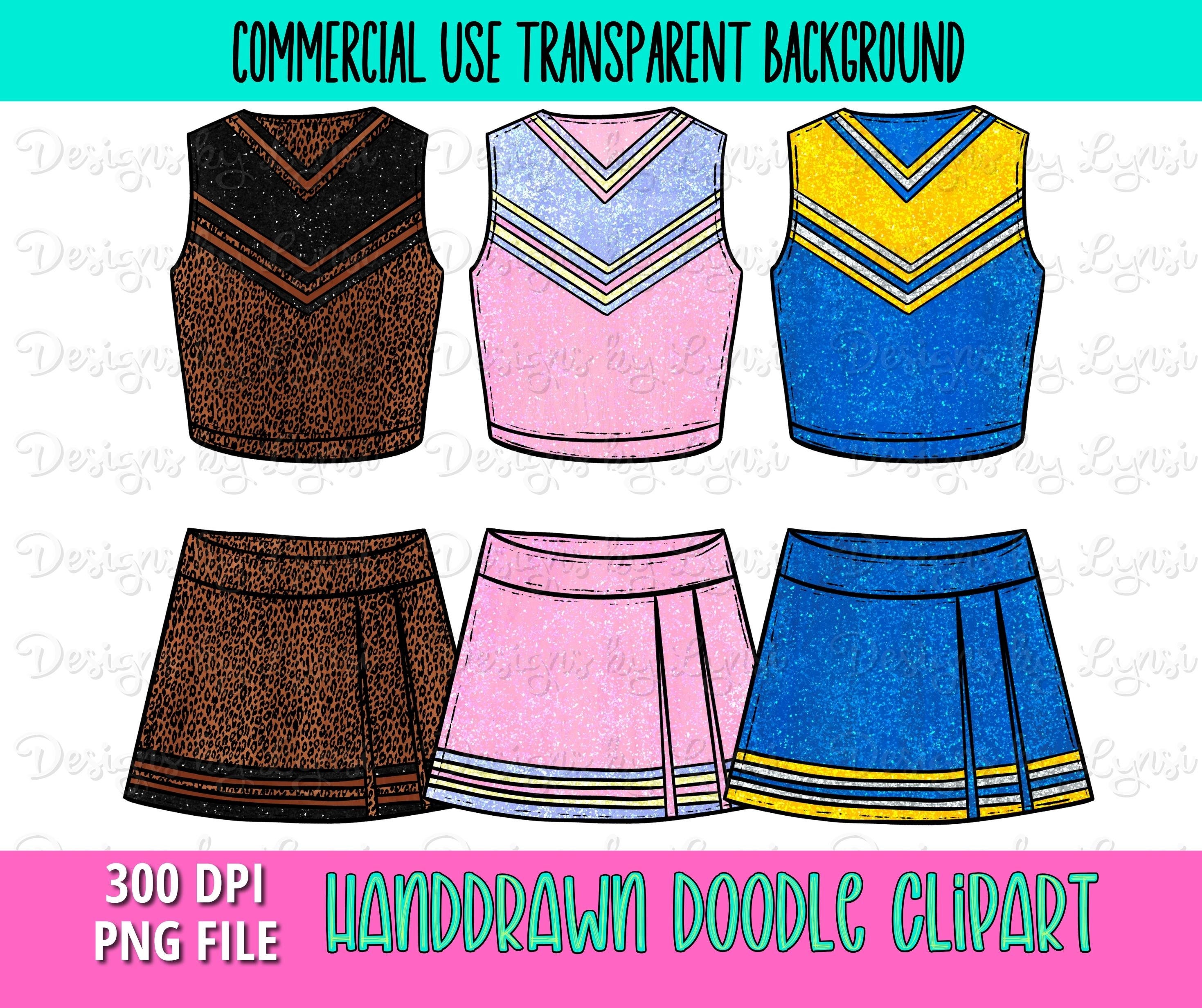 Cheer Uniforms Bundle - Doodle Clipart PNG Digital Design - Hand Drawn ...