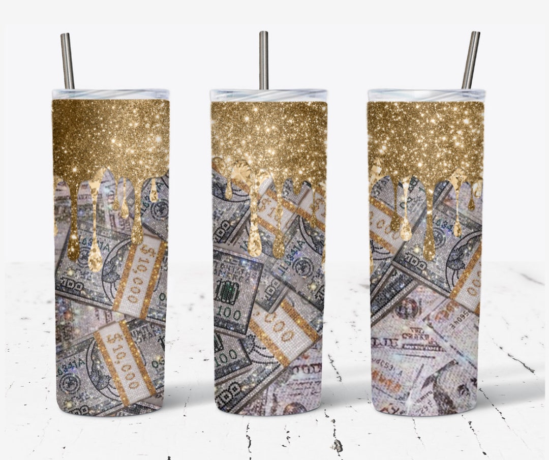 Glam Money Rhinestone Tumbler Design PNG - Sublimation Designs - 20oz ...