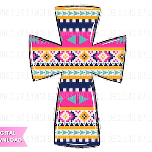 Aztec Cross Sublimation PNG Digital Download Hand Drawn Cross Christian ...