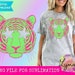 Green Tiger With Sparkly Star Eyes PNG Digital Design - Tiger ...