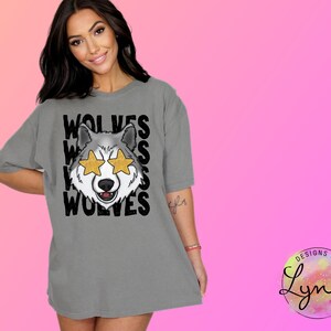 Wolves Preppy Mascot PNG Digital Design - Wolf Mascot - School Spirit ...