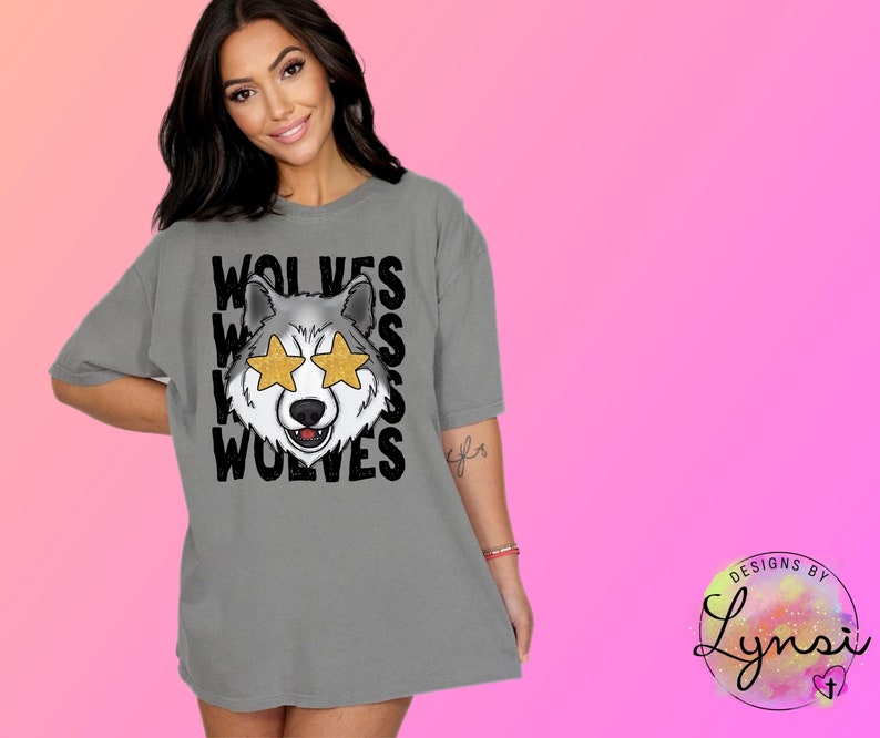 Wolves Preppy Mascot PNG Digital Design - Wolf Mascot - School Spirit ...