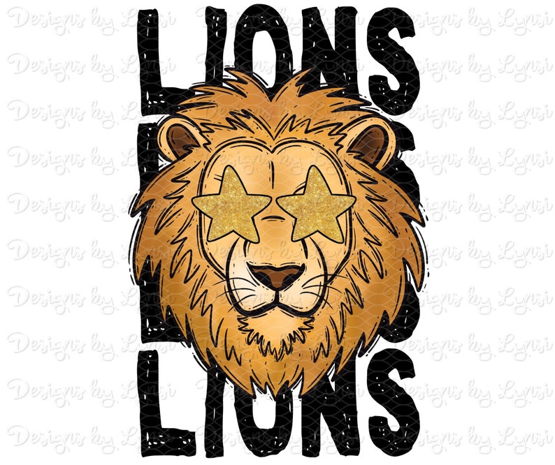 Lions Preppy Mascot PNG Digital Design - Lion Mascot - School Spirit ...