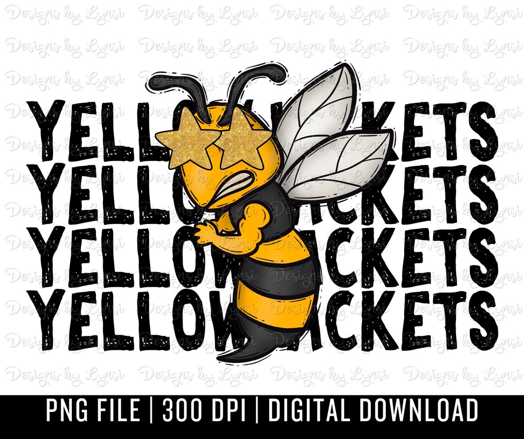 Yellowjackets Preppy Mascot PNG Digital Design - Jacket Mascot - School ...