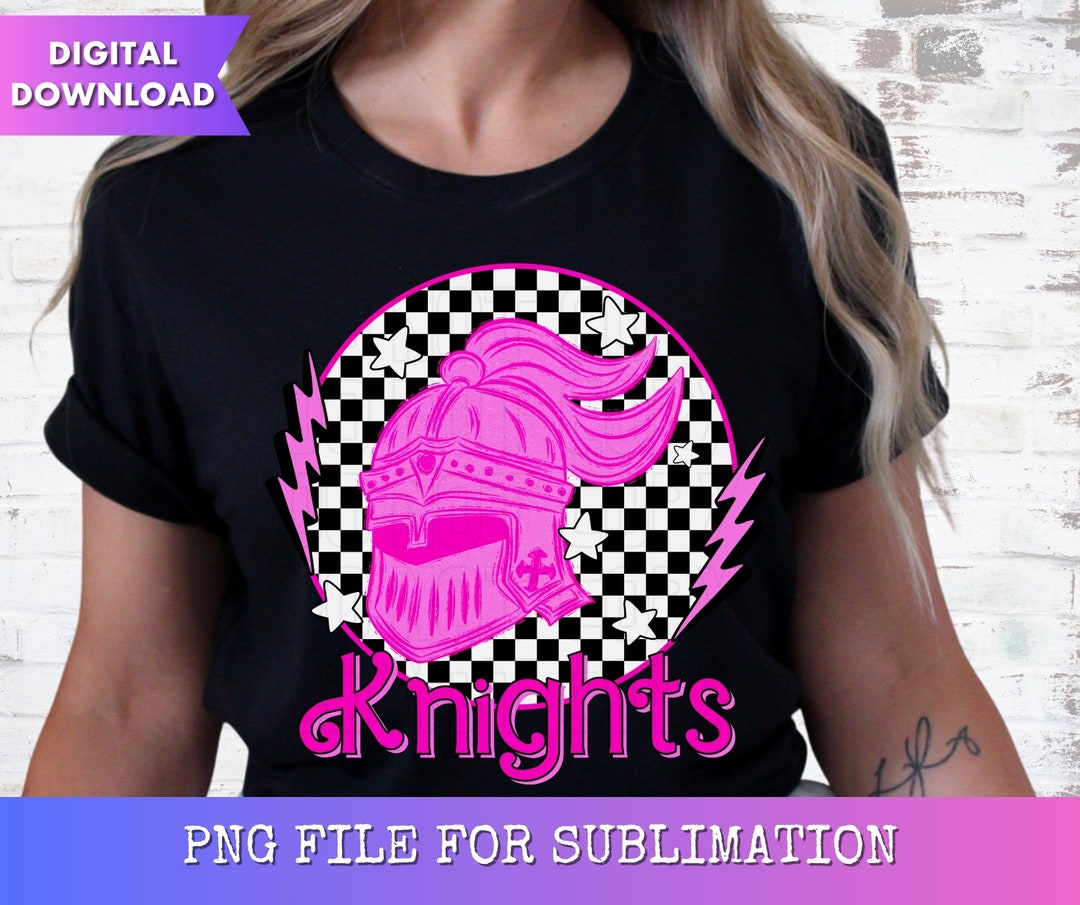 Knights Glitter Preppy Mascot PNG Digital Design Checkered Mascot ...